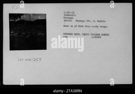 A mock-up of Viet Cong booby traps at the Mine Warfare School during ...