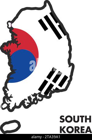 South Korea Map Flag Vector illustration Eps 10 Stock Vector Image ...