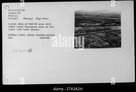 Aerial view of MAG-16 area on the eastern side of the DaNang airfield ...