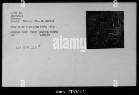 A mock-up of Viet Cong booby traps at the Mine Warfare School during ...