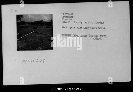 A mock-up of Viet Cong booby traps is displayed at the Mine Warfare ...