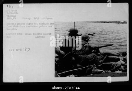 M60 american machine gun with ammunition box and ammunition belt Stock ...