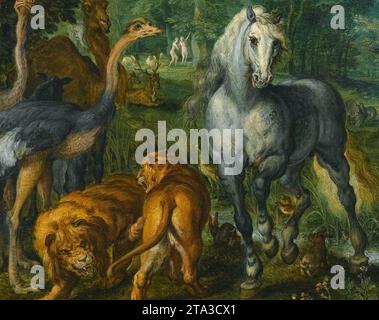 The Garden of Eden with the Fall of Man (detail) 1616 by Jan The Elder ...