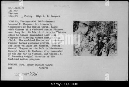 Gen Leonard F Chapman at Combined Action Platoon 2-1-6 in Thuong Thon ...