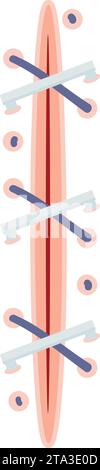 Wound suture icon. Cartoon of wound suture vector icon for web design ...