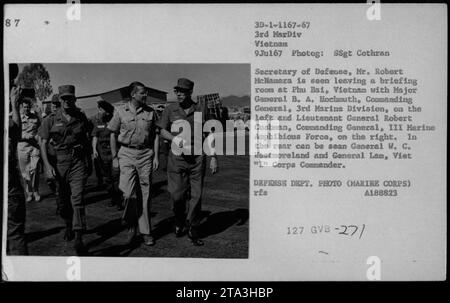 Major General B.A. Hochmuth, Commander of the 3rd Marine Division, and ...