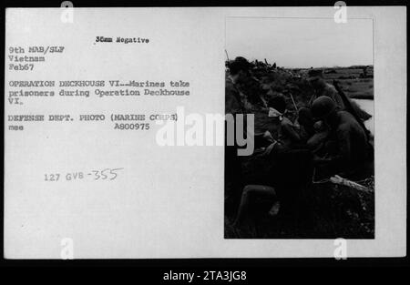 Marines capture Viet Cong prisoners during Operation Deckhouse VI ...