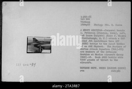 A Marine Attack Squadron 223 Skyhawk jet is catapulted off the ...