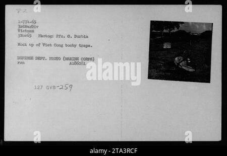 A mock-up of Viet Cong booby traps at the Mine Warfare School during ...