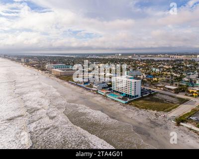 Aerial drone photo Daytona Beach post Hurricane Nicole Stock Photo - Alamy