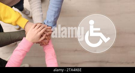 Inclusion concept, banner design. International symbol of access ...