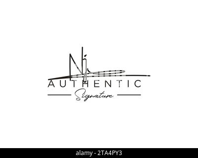 NJ Signature Logo Template Vector Stock Vector Image & Art - Alamy