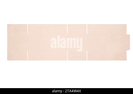 Template of cardboard box mockup with die-cut pattern isolated over ...