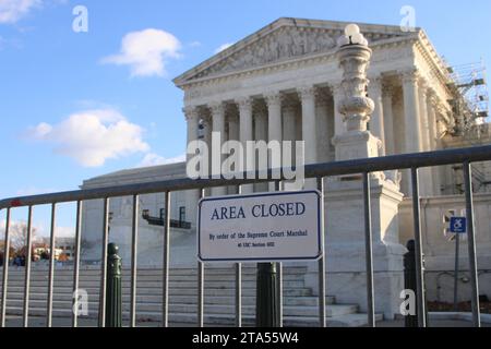 Washington, DC, USA. 28th Nov, 2023. Exterior view and signage of the ...