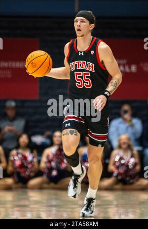 Utah guard Gabe Madsen (55) during the first half of an NCAA college ...