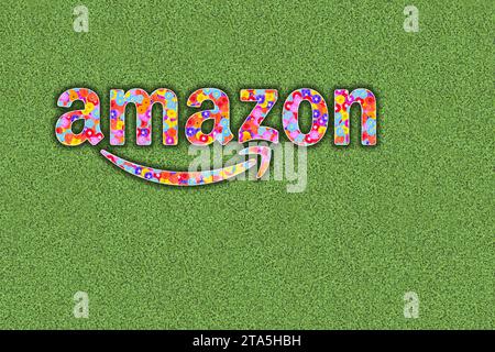 Logo of amazon, text designed by Andreas Mallinckrodt Stock Photo - Alamy