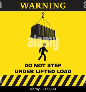 Do not step under lifted load sign. No people under raised forks. Flat ...