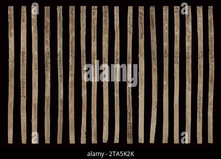 Bamboo and wooden slips dating back to Qin Dynasty (221 B.C.-207 B.C ...