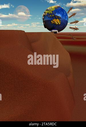 THe Earth & Humanity Falling Off A Cliff Stock Photo - Alamy