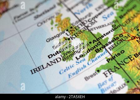 world map of europe, england and ireland bordering countries in close ...