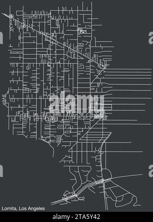 Street roads map of the CITY OF LOMITA, LOS ANGELES CITY COUNCIL Stock ...