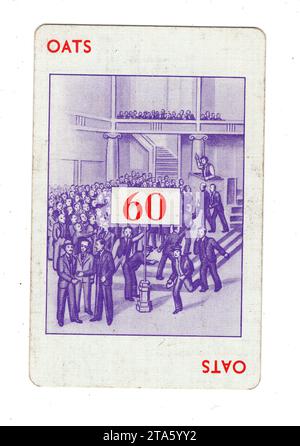 A flax card from the vintage game of PIT isolated on a white background ...