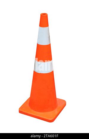 Orange plastic cone isolated on white background. Orange plastic cone ...