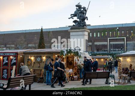 Christmas market at Old Eldon Square, Newcastle upon Tyne, UK Stock ...