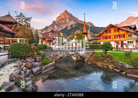 Kandersteg, Switzerland at twilight Stock Photo - Alamy