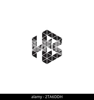 HB logo with triangle shape and circle rounded design template isolated ...