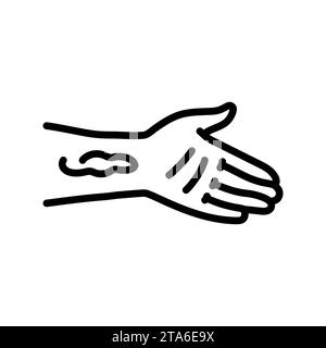 Arterial bleeding from hand black line icon. Injuries. Pictogram for ...
