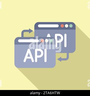 Api change gear icon flat vector. Mobile server. Screen script Stock Vector Image & Art - Alamy