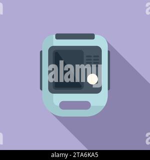 Ems defibrillator icon flat vector. Automatic care device. Patient cardiac attack Stock Vector ...