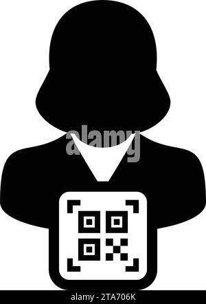Digital id icon avatar with qr code for bio-metric identity in vector ...