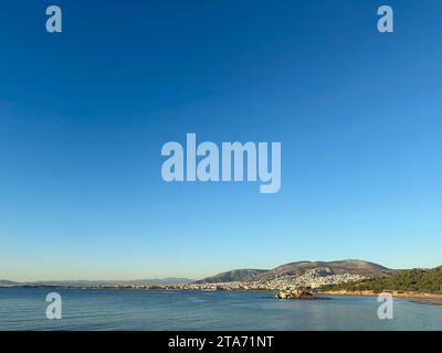 Landscape of Kavouri beach, Vouliagmeni, Greece Stock Photo - Alamy