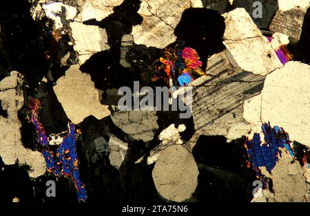 Basalt is an igneous extrusive rock. Photomicrograph, thin section ...