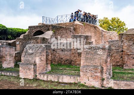 Ostia - Italy - October 19, 2023: ostia antica port on the Tiber in ...