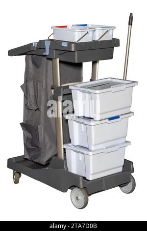 The professional cleaning trolley is lightweight and maneuverable ...