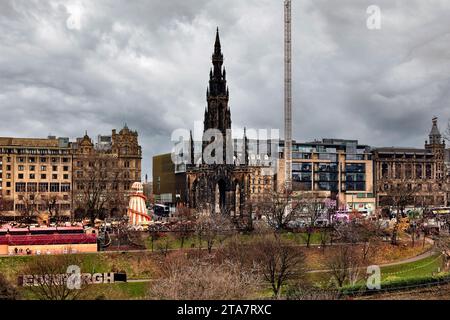 Edinburgh Scotland Christmas Fair or Market Princes Street decorated ...