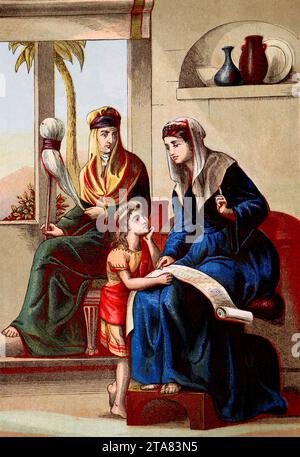 Bible Stories Illustration Of Timothy and his Mother Eunice Stock Photo ...