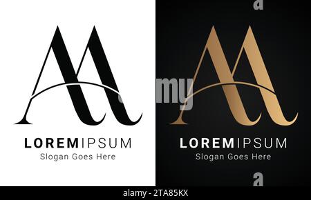 Luxury Initial AA Monogram Text Letter Logo Design Stock Vector Image ...