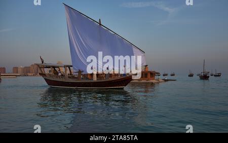 Katara13th traditional dhow festival in Doha Qatar Sunset Shot showing ...