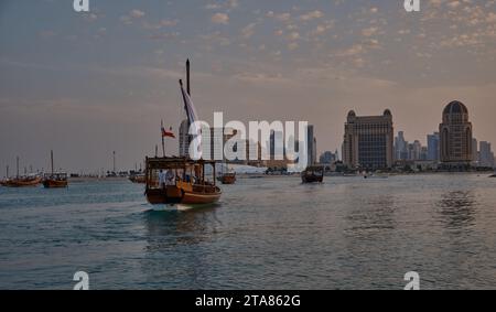 Katara13th traditional dhow festival in Doha Qatar Sunset Shot showing ...