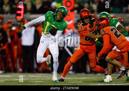 Oregon Ducks wide receiver Tez Johnson (15) during the Rose Bowl game ...