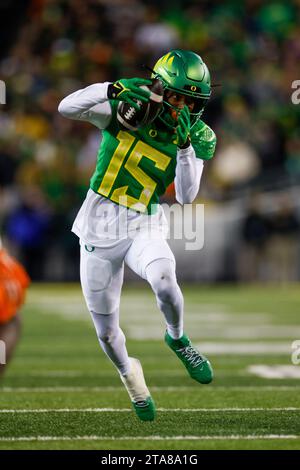 Oregon wide receiver Tez Johnson (WO24) poses for a portrait at the NFL ...