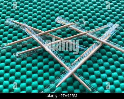 Close-up of individually plastic wrapped wooden toothpicks, United ...