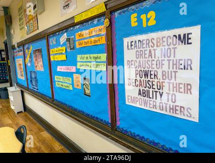 A bulletin board in a high school classroom Stock Photo - Alamy