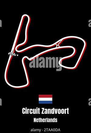 Poster map of Circuit Zandvoort Netherlands Stock Vector Image & Art ...