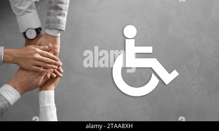 Inclusive workplace culture, banner design. International symbol of ...