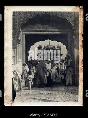 Vintage postcard of the Golden Temple, Amritsar, ca.1905 (detail Stock ...
